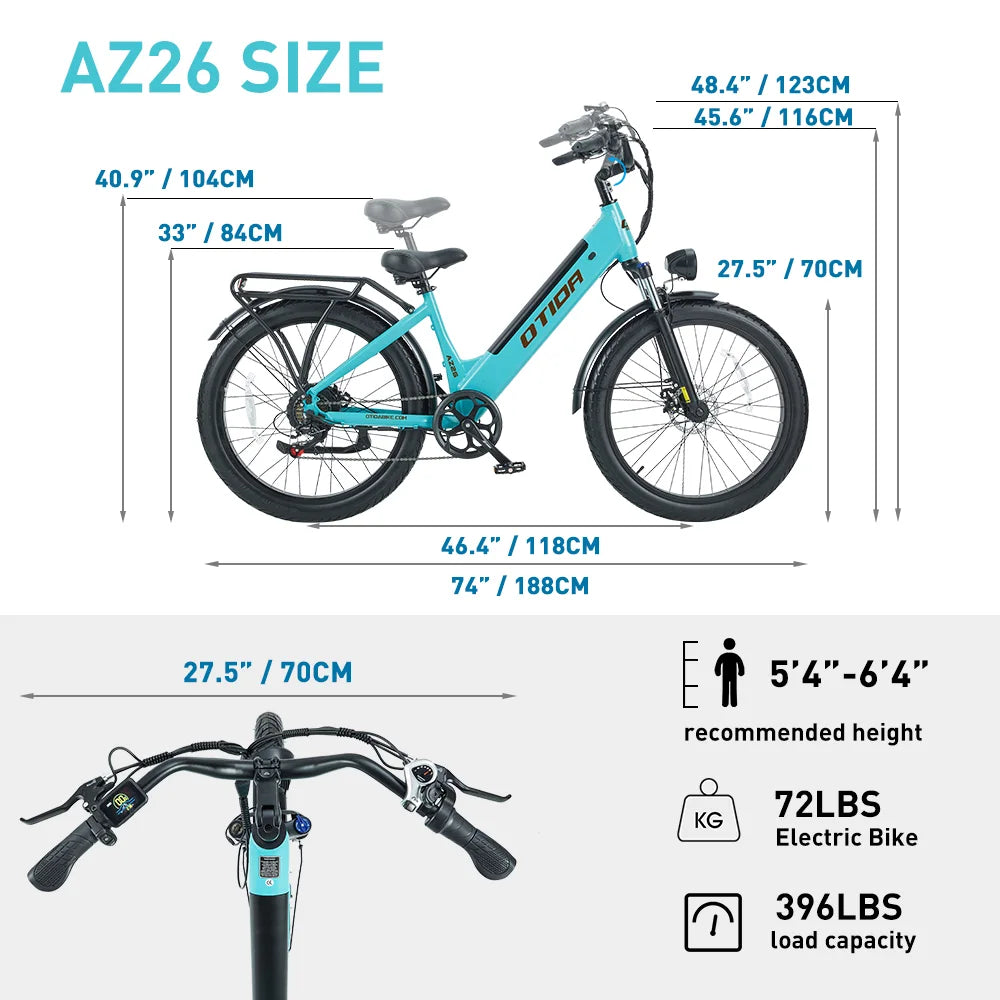 Otidabike AZ26 step-thru electric bike for commute – OTIDA